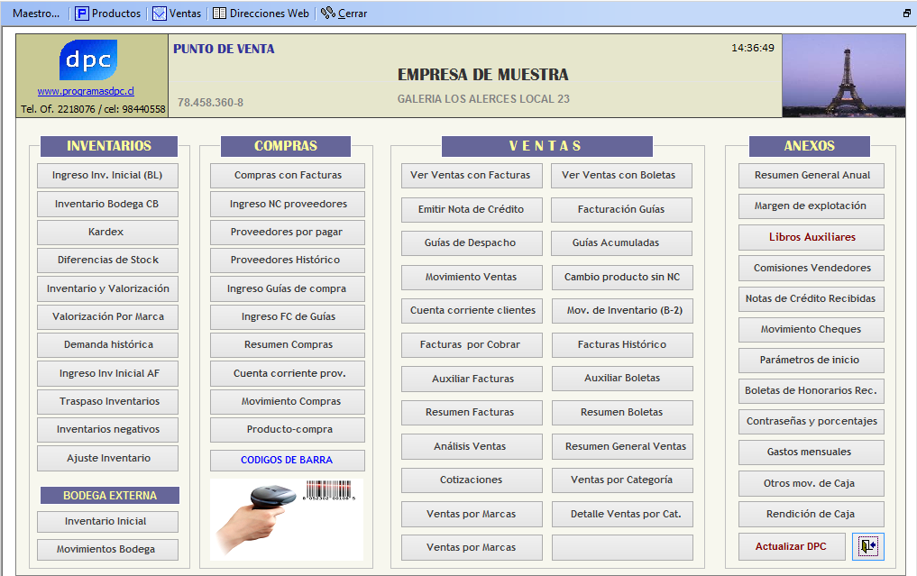 Perfil Principal de DPC Punto de Venta | Programas DPC, Software ERP ...